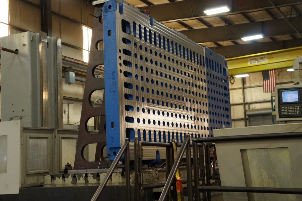 Large Platen Post-Machining on CNC Boring Mill | Columbia Machine Works