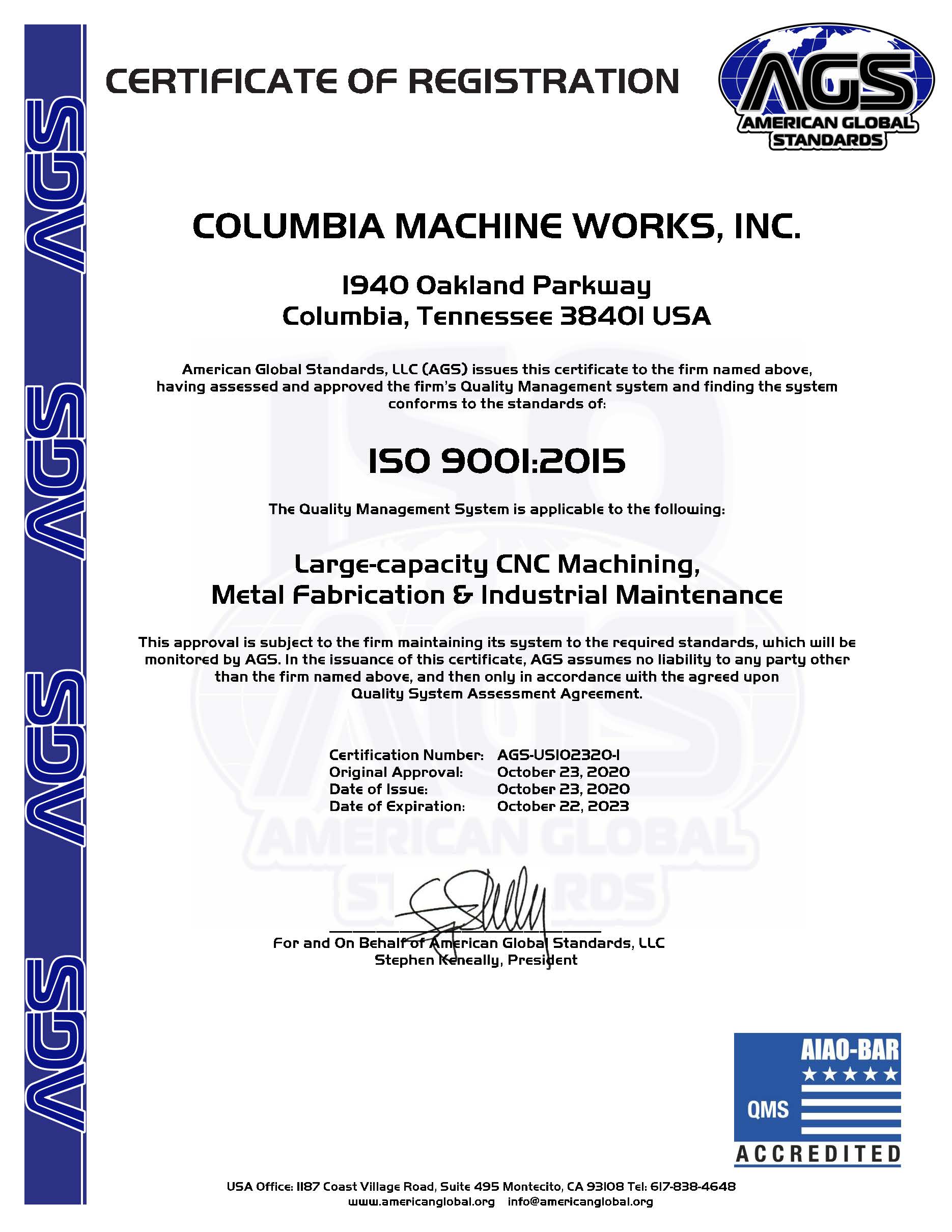 Columbia Machine Works | since 1927