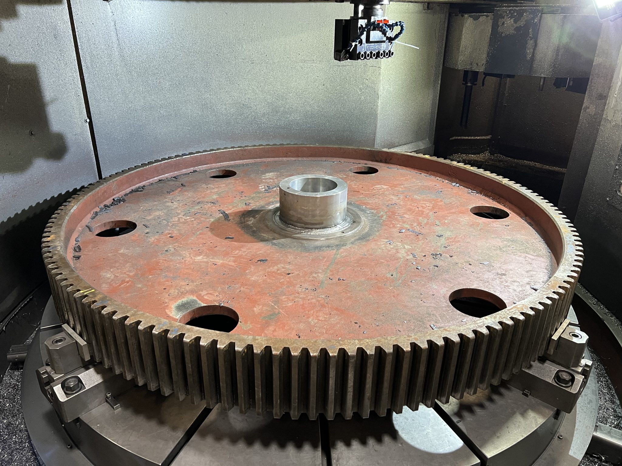 Machining 6′ Gear on CNC VTL | Columbia Machine Works